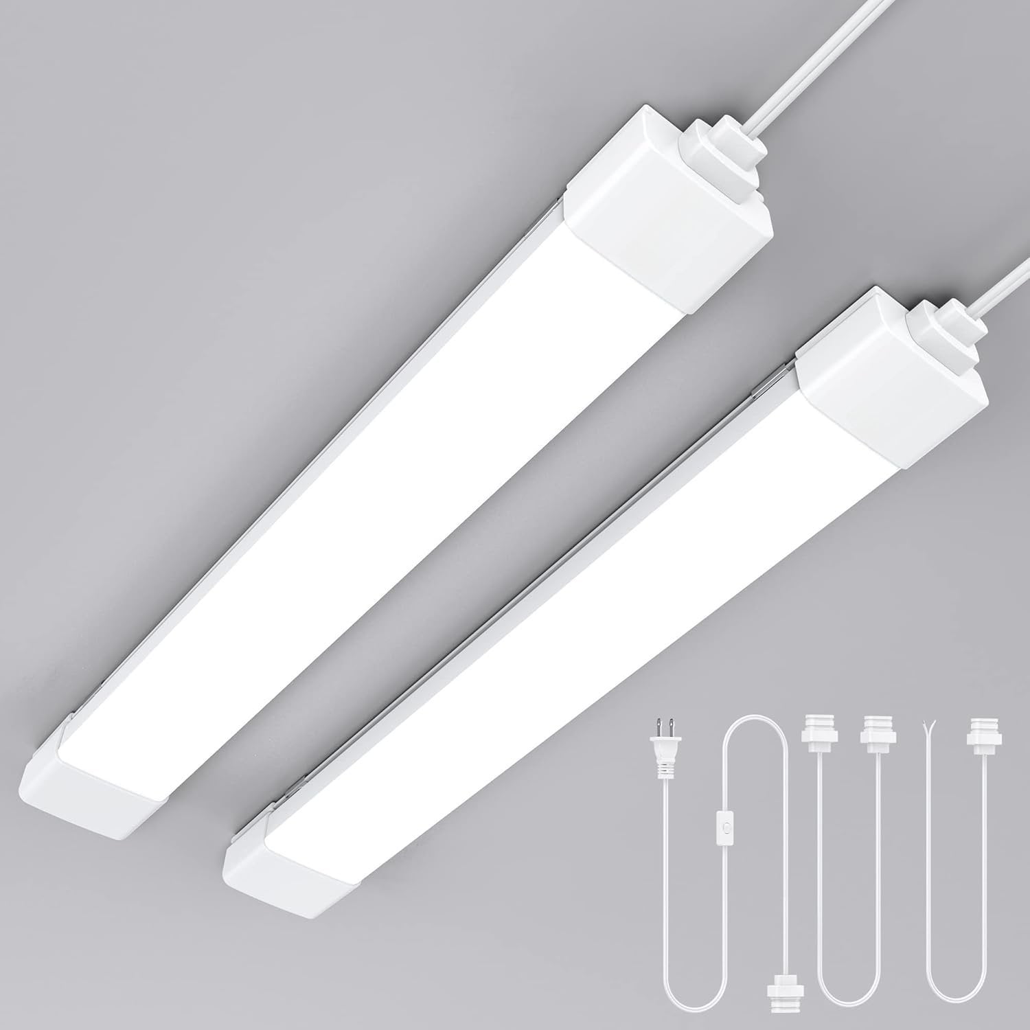 Plug-and-Play Shop Light - , Linkable, 18W 2000LM, 5000K, with NO/Off ...