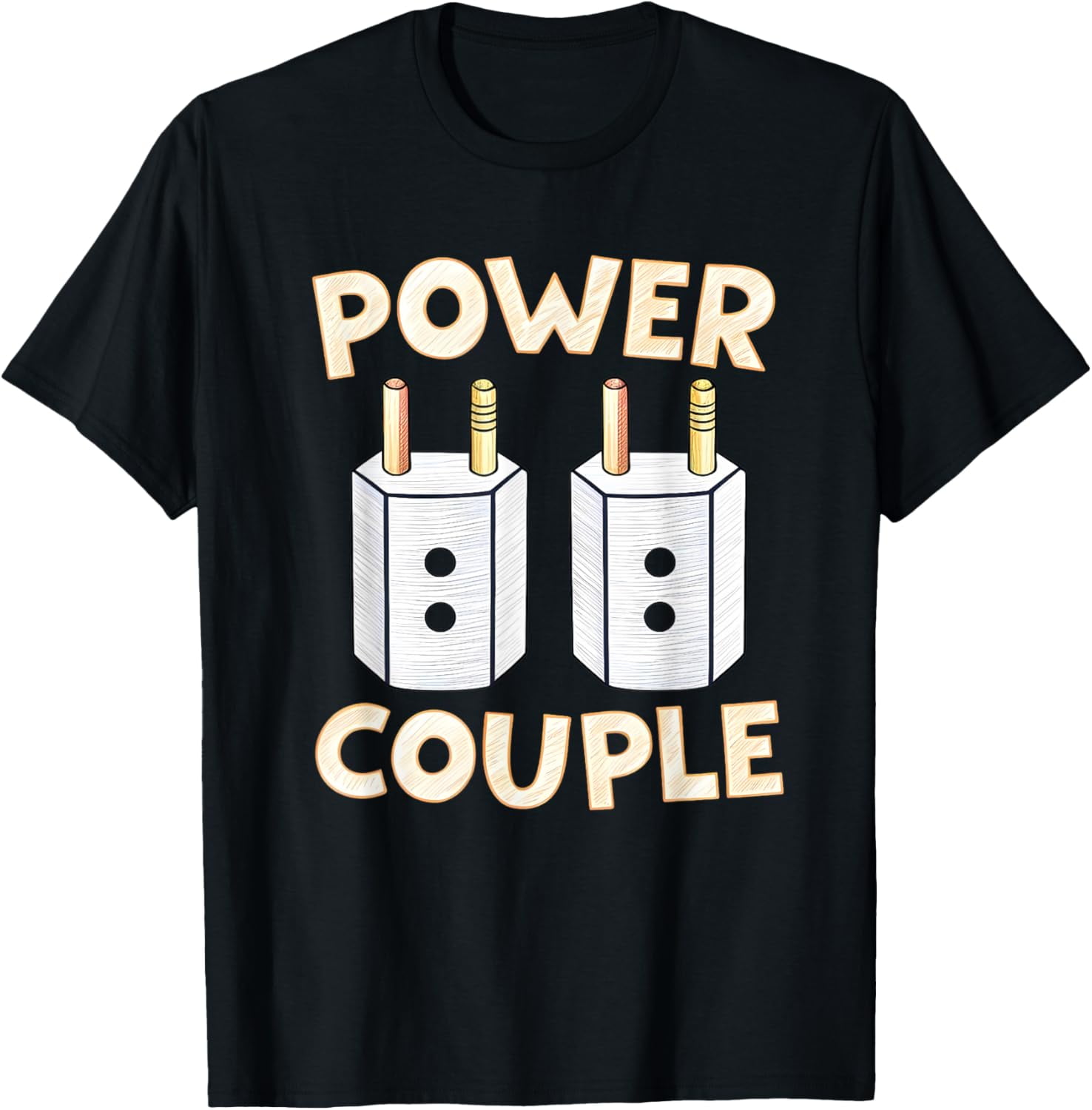 Plug and Socket Vintage Matching Halloween Power Couple T-Shirt ...