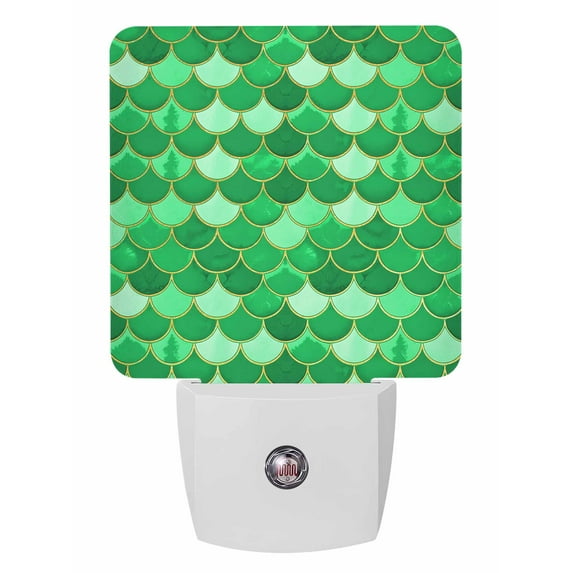 Plug-in Night Light,Abstract Fish Scales Pattern Wall LED Lamp with ...