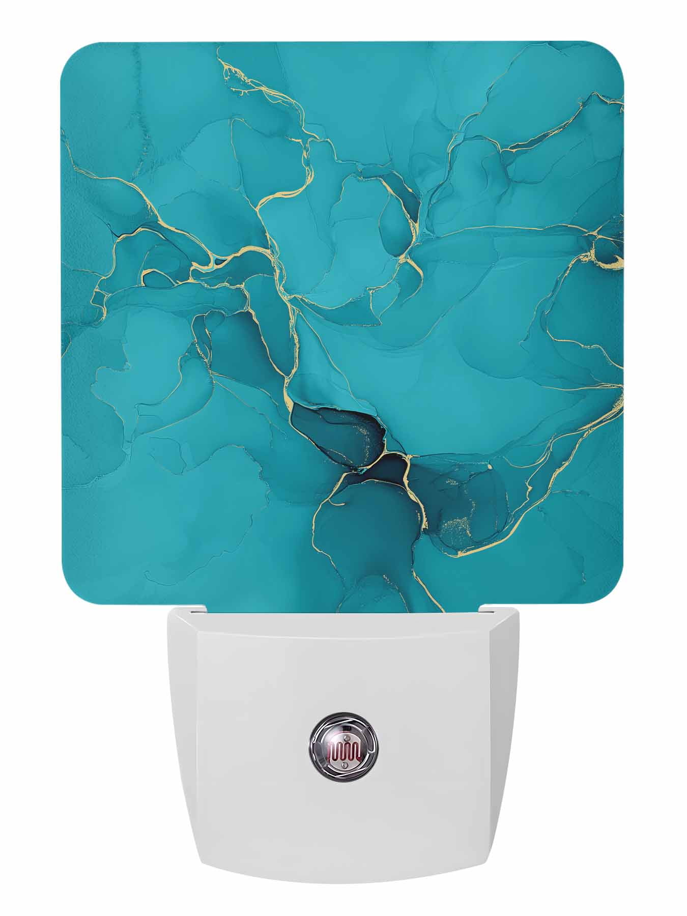 Plug-in Night Light,Abstract Teal Marble Liquid Texture Wall LED Lamp ...