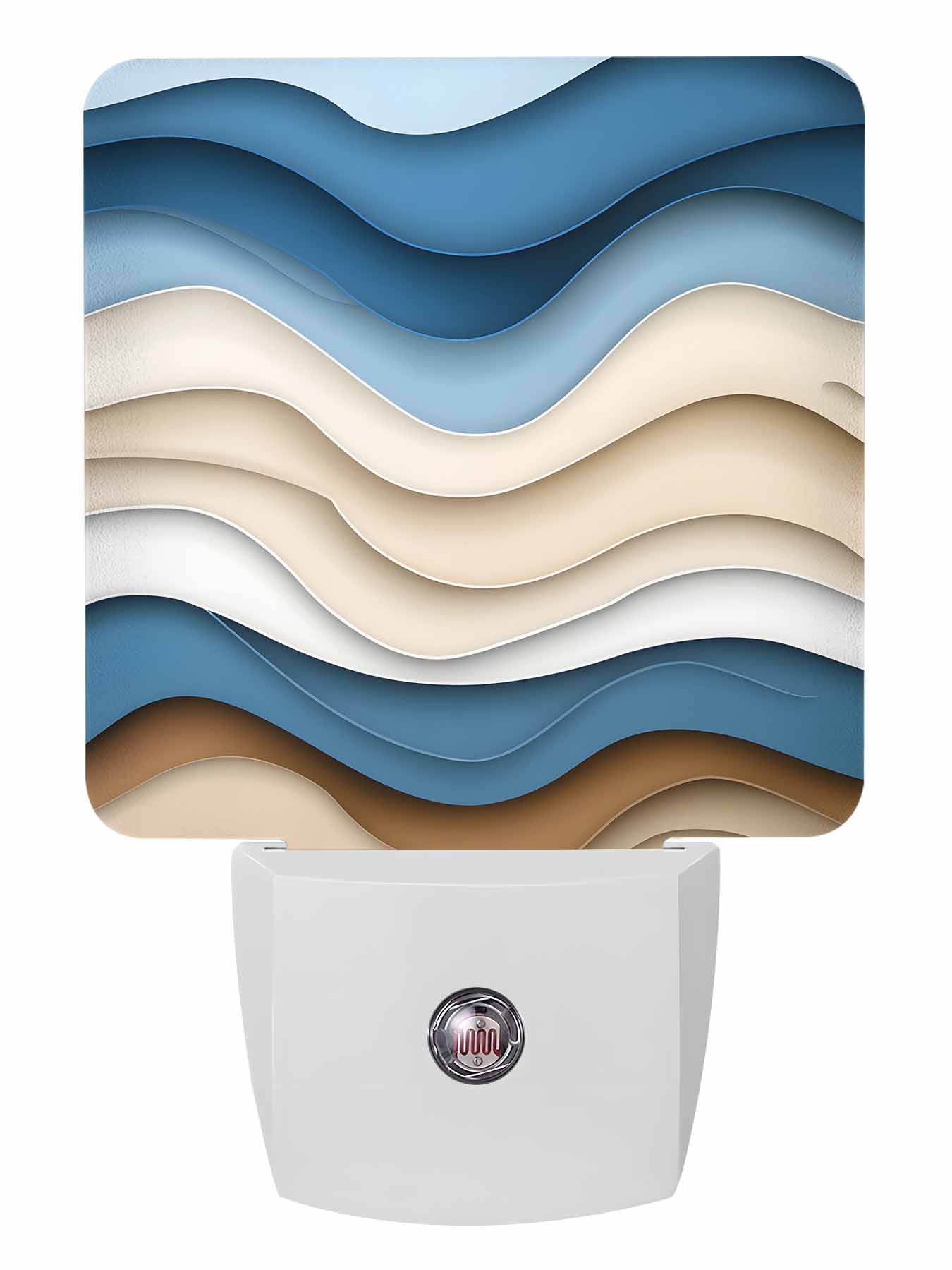 Plug-in Night Light,Blue Gradient Water Ripple Wall LED Lamp with ...