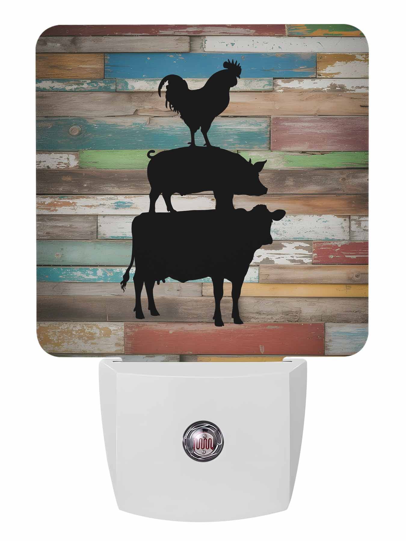Plug-in Night Light,Farm Animal Silhouette Cow Pig Chick Wall LED Lamp ...