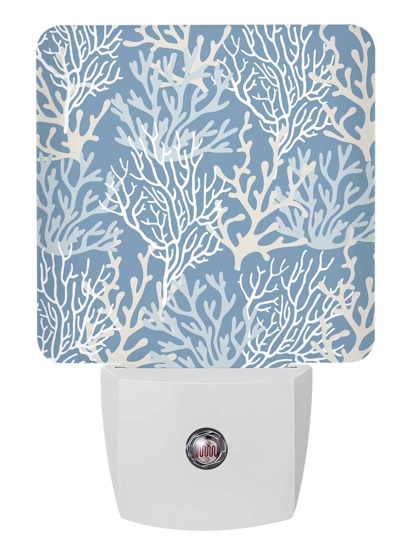 Plug-in Night Light,Ocean Undersea Coral Seaweed Wall LED Lamp with ...