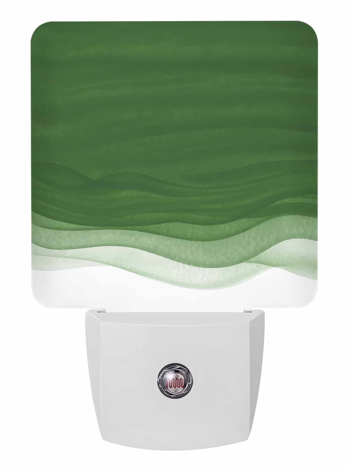 Plug-in Night Light,Sage Green Ombre Ocean Wave Wall LED Lamp with ...