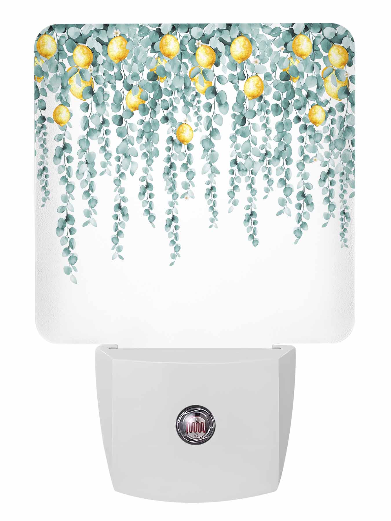 Plug-in Night Light,Summer Lemon Green Eucalyptus Leaf Wall LED Lamp ...