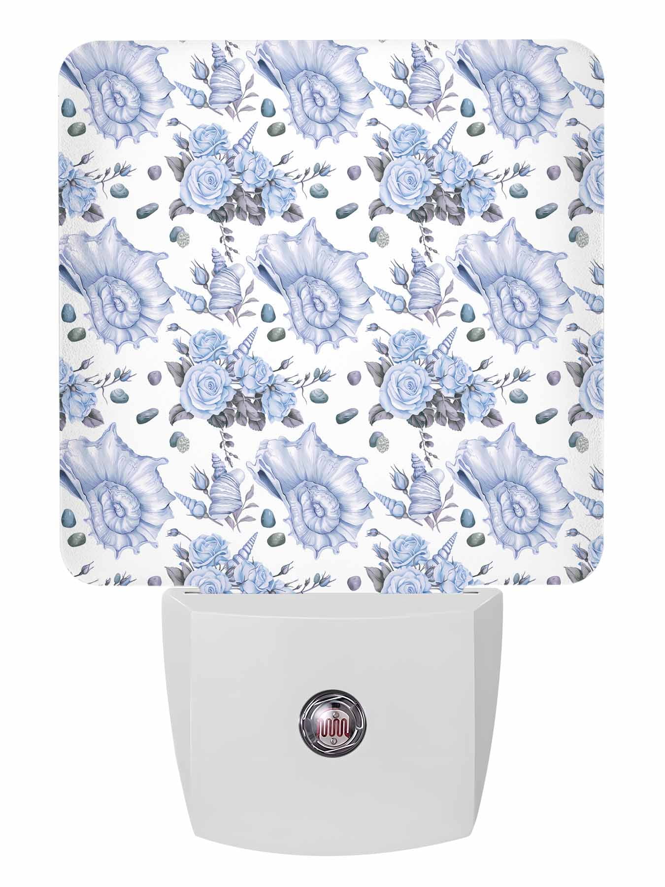 Plug-in Night Light,Summer Ocean Sea Shell Flower Wall LED Lamp with ...