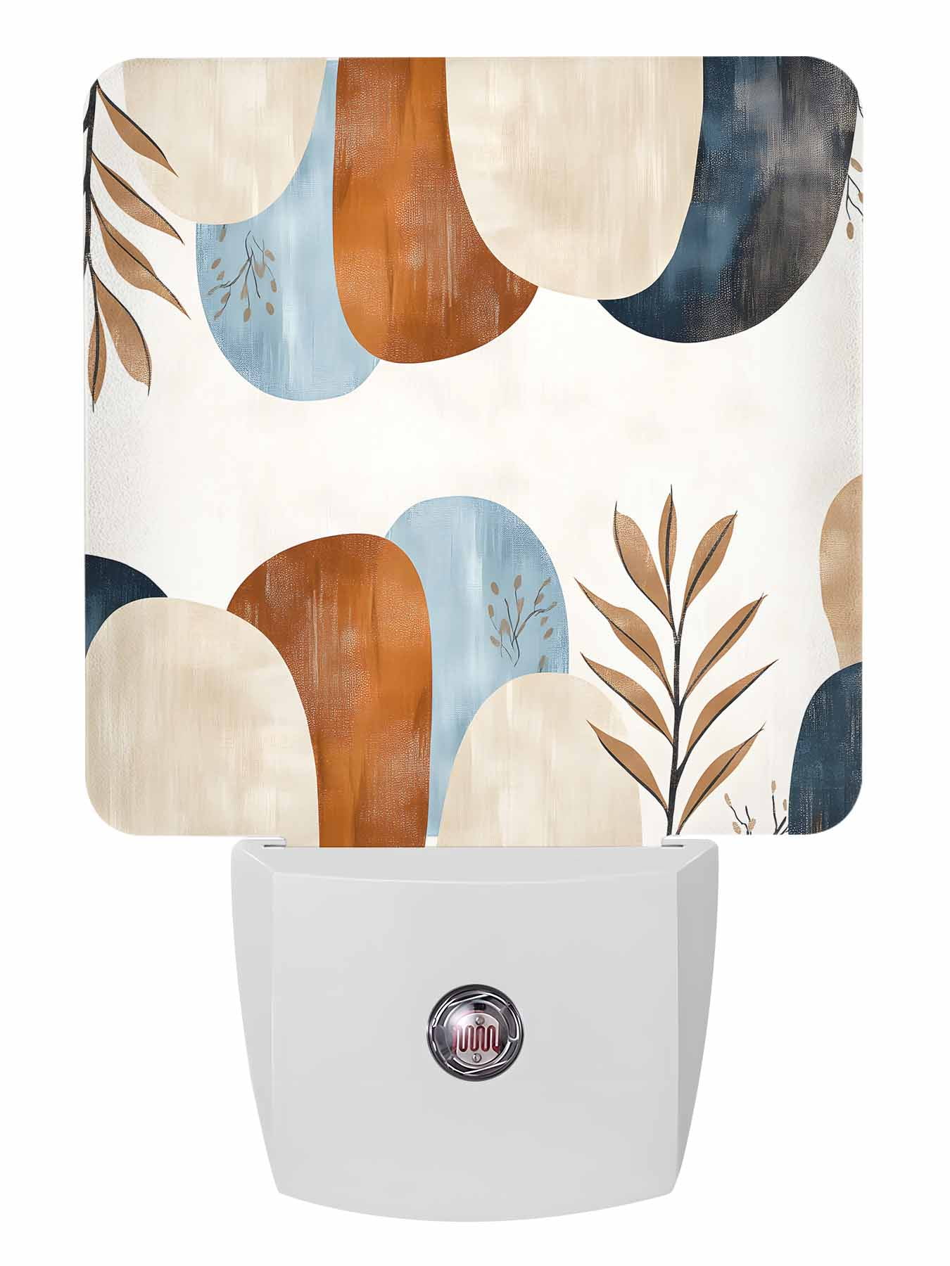 Plug-in Night Light,Terracotta Aesthetic Abstract Leaves Wall LED Lamp ...