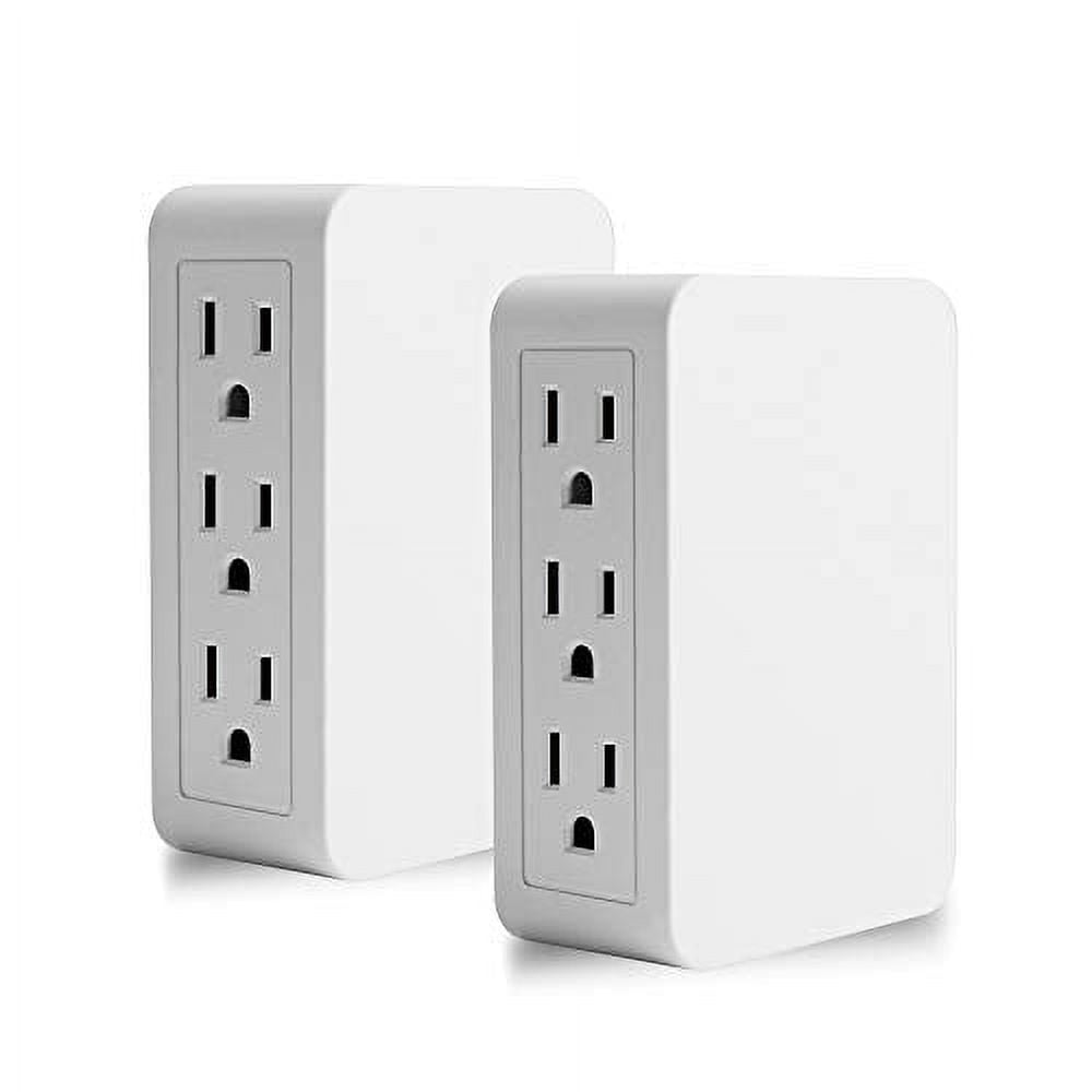 Plug in Outlet Extender,6 Grounded Outlet to The Side,Wall tap Side ...