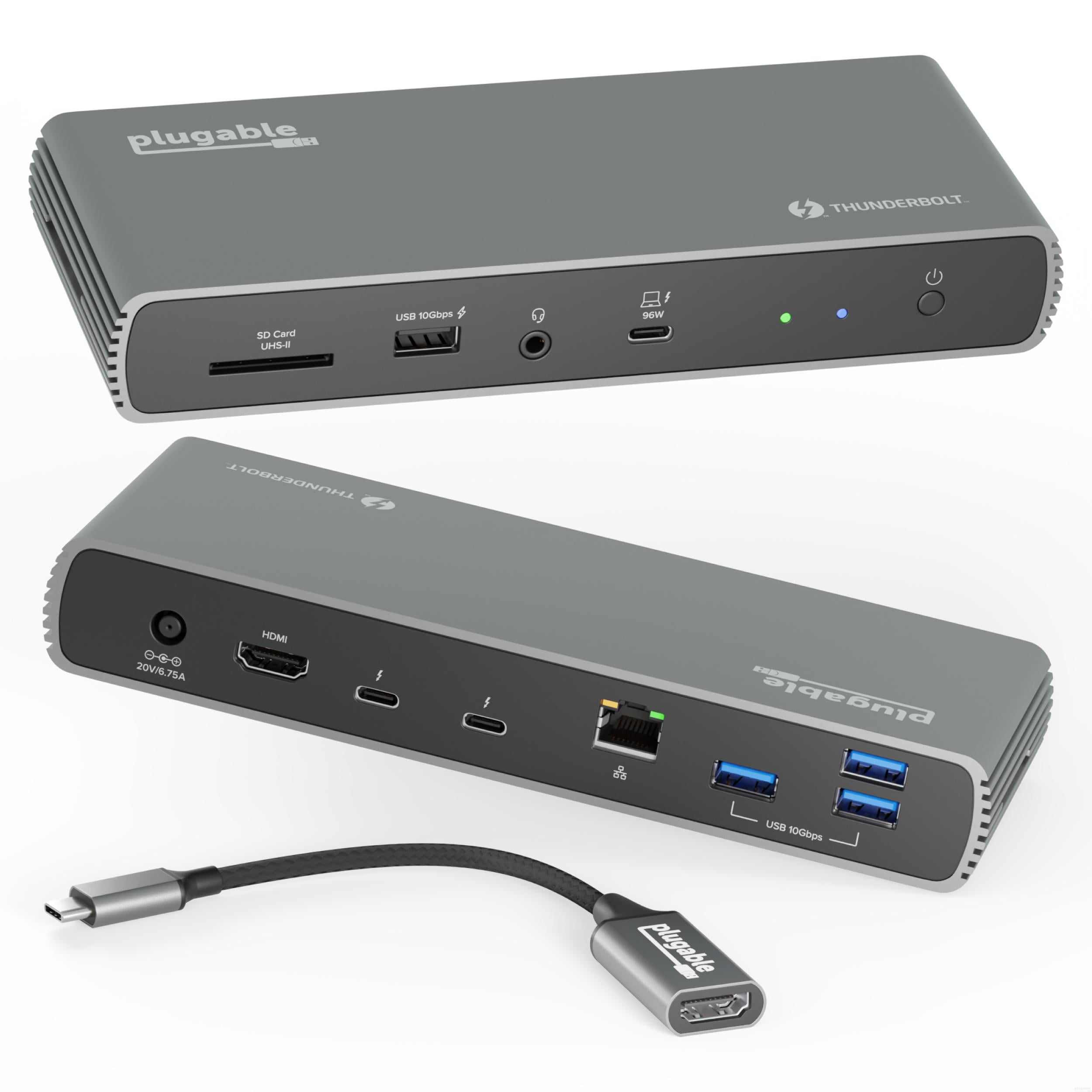 Plugable Thunderbolt 4 Dock, 100W Charging, Dual 4K or Single 8K, 11 ...