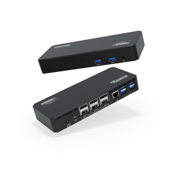 Plugable 12-in-1 USB C Docking Station Triple 4K Displays with 3x HDMI or 3x DisplayPort with ...