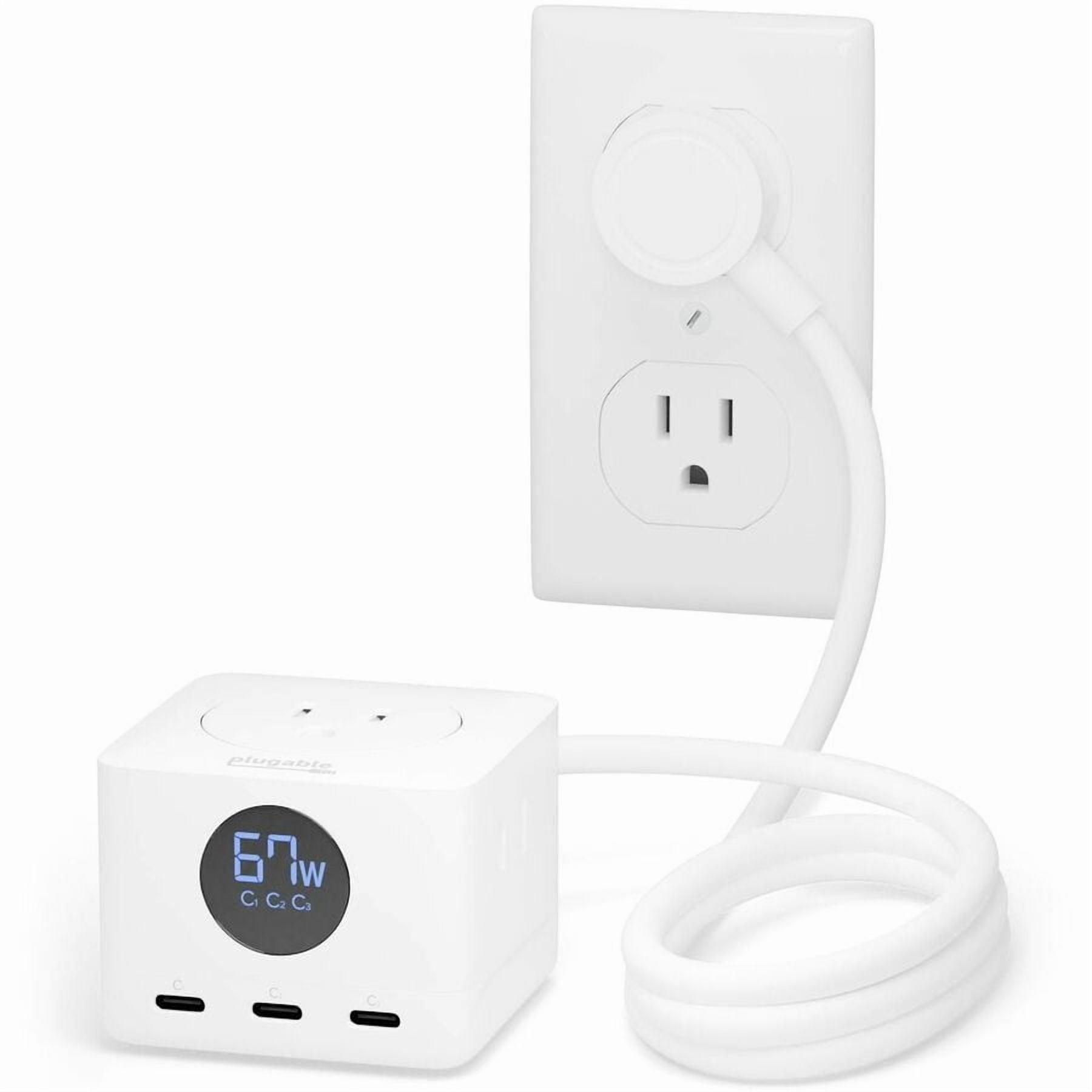 Plugable 67W USB C Power Strip, USBC Charging Station Extension Cord ...