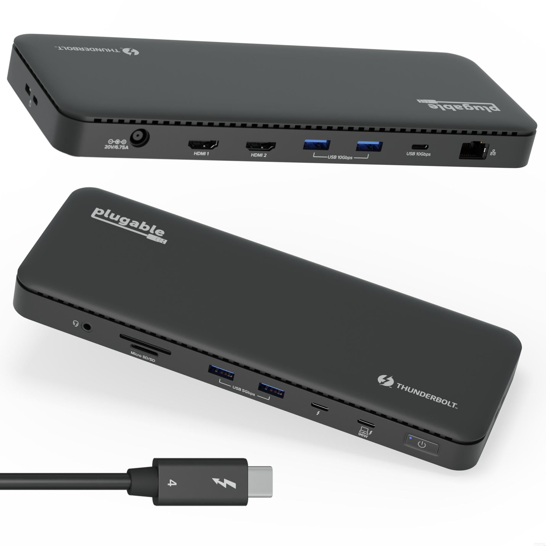 Plugable Thunderbolt 4 Dock, 100W Charging, Dual Monitor 8K/4K HDMI, 4X ...
