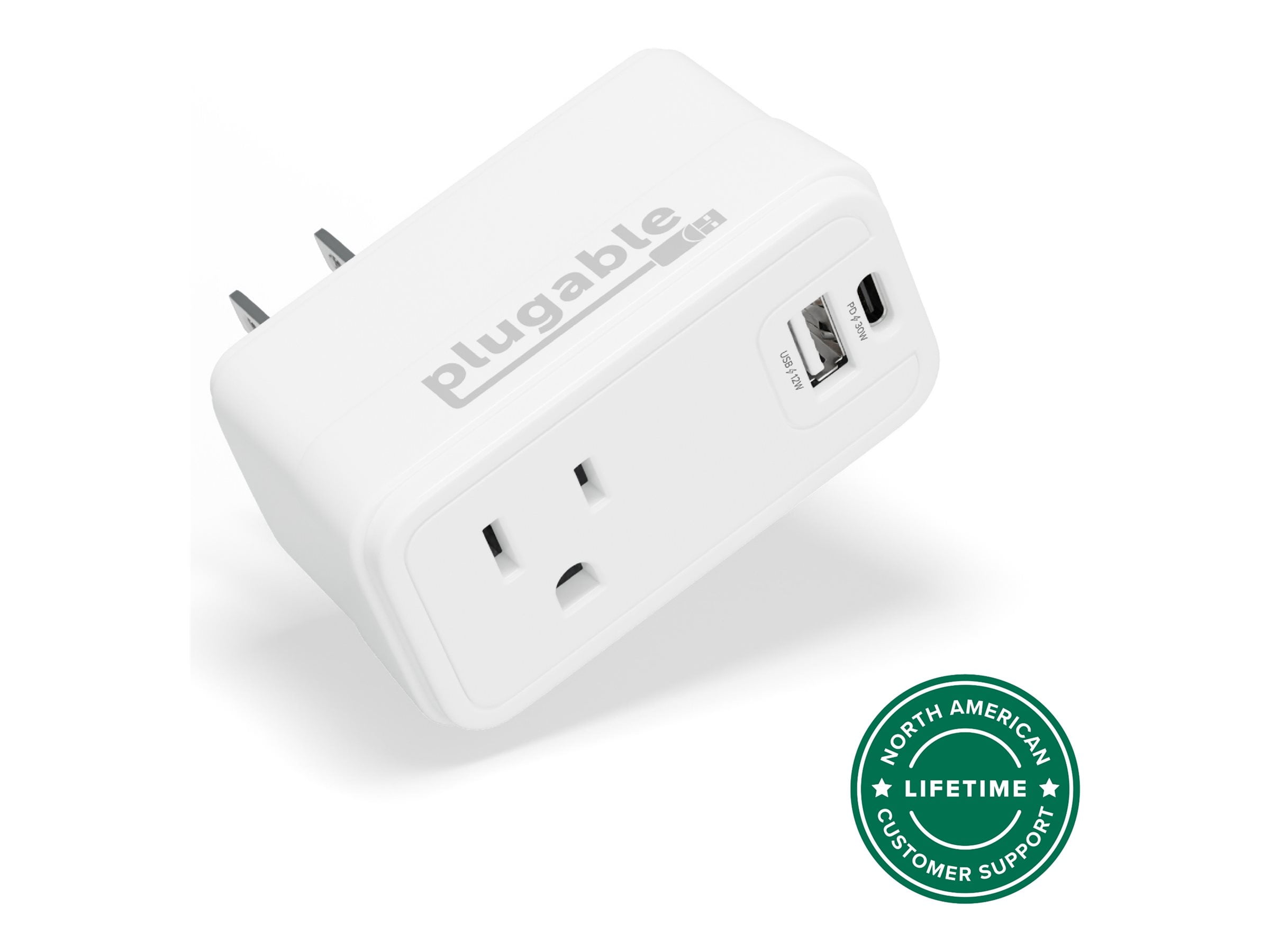 Plugable Wall Outlet Extender with 1x USB-C and 1x USB, 32W USB C ...