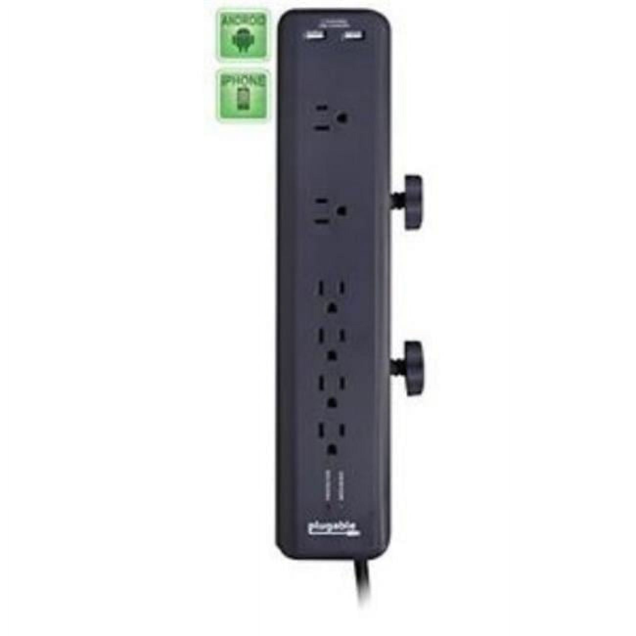 Plugable Technologies 6-Outlet ClamPing Desk Mountable Power Strip with ...