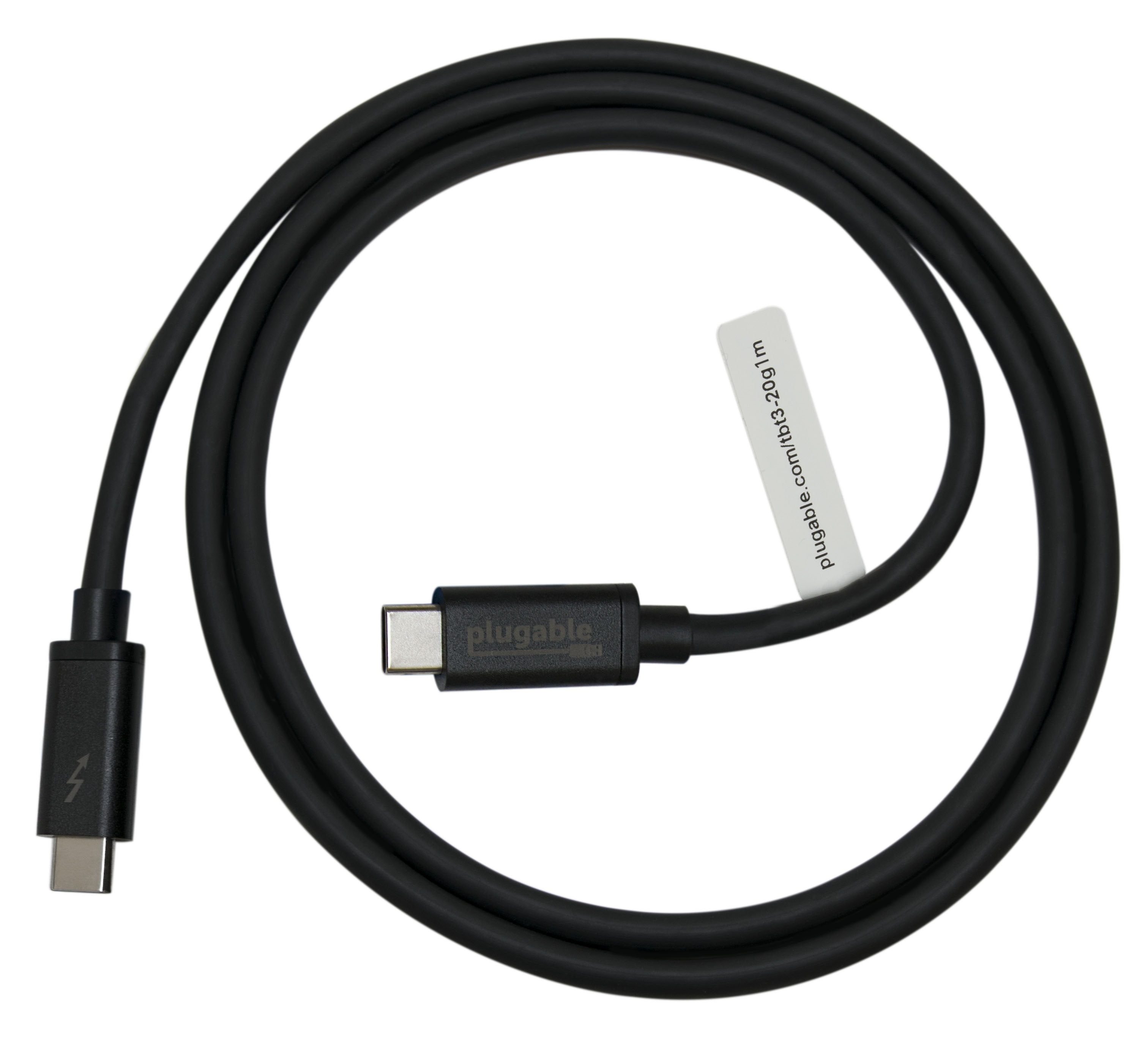 Plugable Thunderbolt 3 Cable 20Gbps Supports 60W Charging, 3.3 feet (1 ...