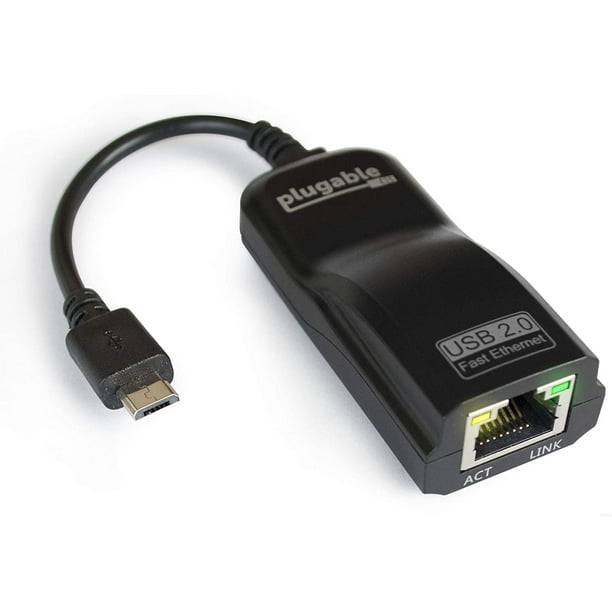 Plugable USB 2.0 OTG Micro-B to 100Mbps Fast Ethernet Adapter ...