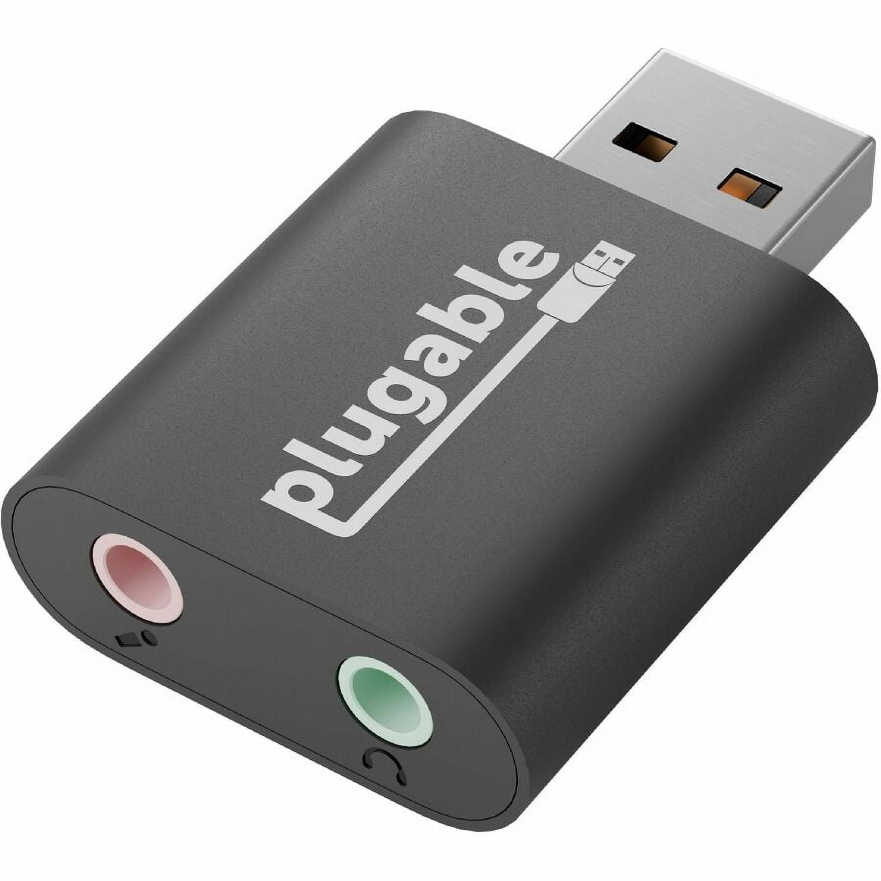 Plugable USB Audio Adapter with 3.5mm Headphone and Microphone Jack ...
