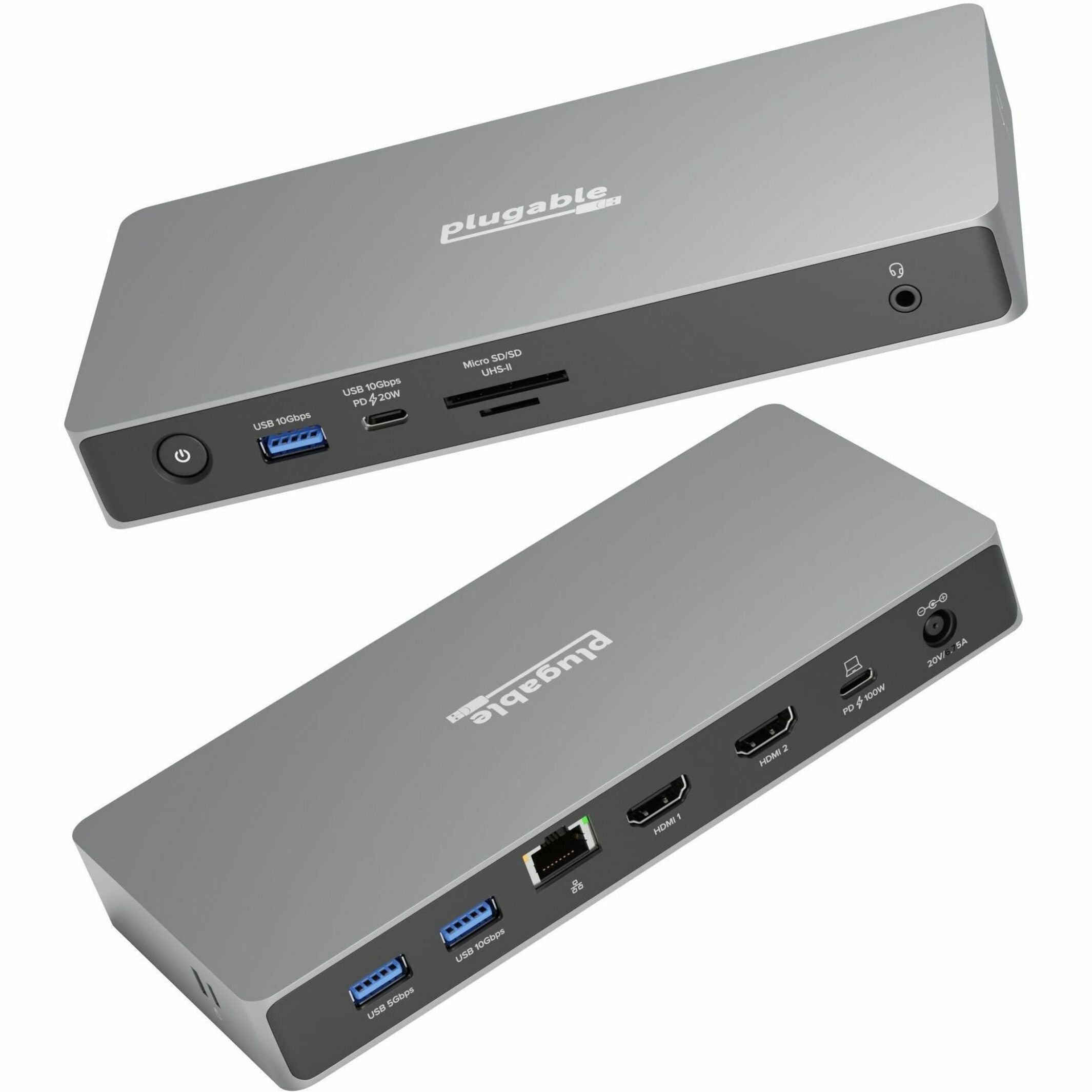Plugable Multipport USB C Docking Station Dual Monitor, USB4 100W ...