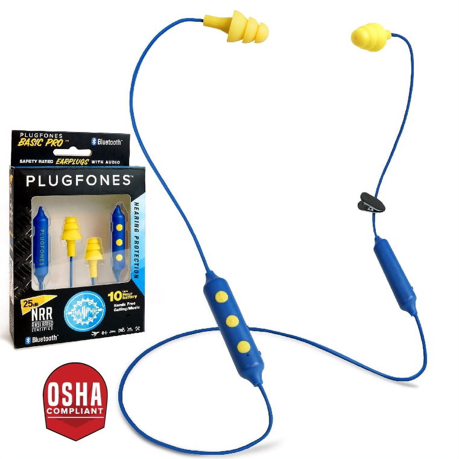 Plugfones Basic Pro Wireless In-Ear Earbuds, Noise Reduction 25dB ...