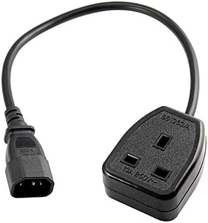 Plugs - 0.3m UK Power Adaptor Cord, IEC C14 Male Plug to UK 3Pin Female ...