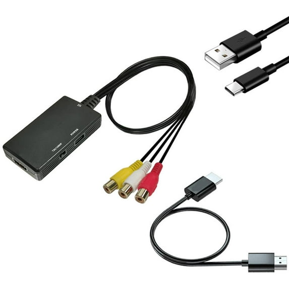 Plugs Play RCAs HDTV Adapters With USB Power Cable Converts Analogs AV ...