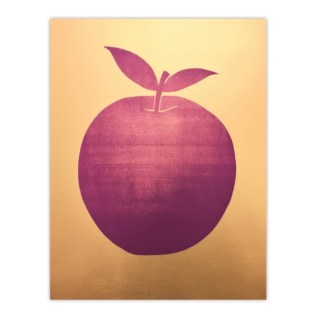 Plum Apple On Gold Simple Colour Block Minimalist Kitchen Painting ...