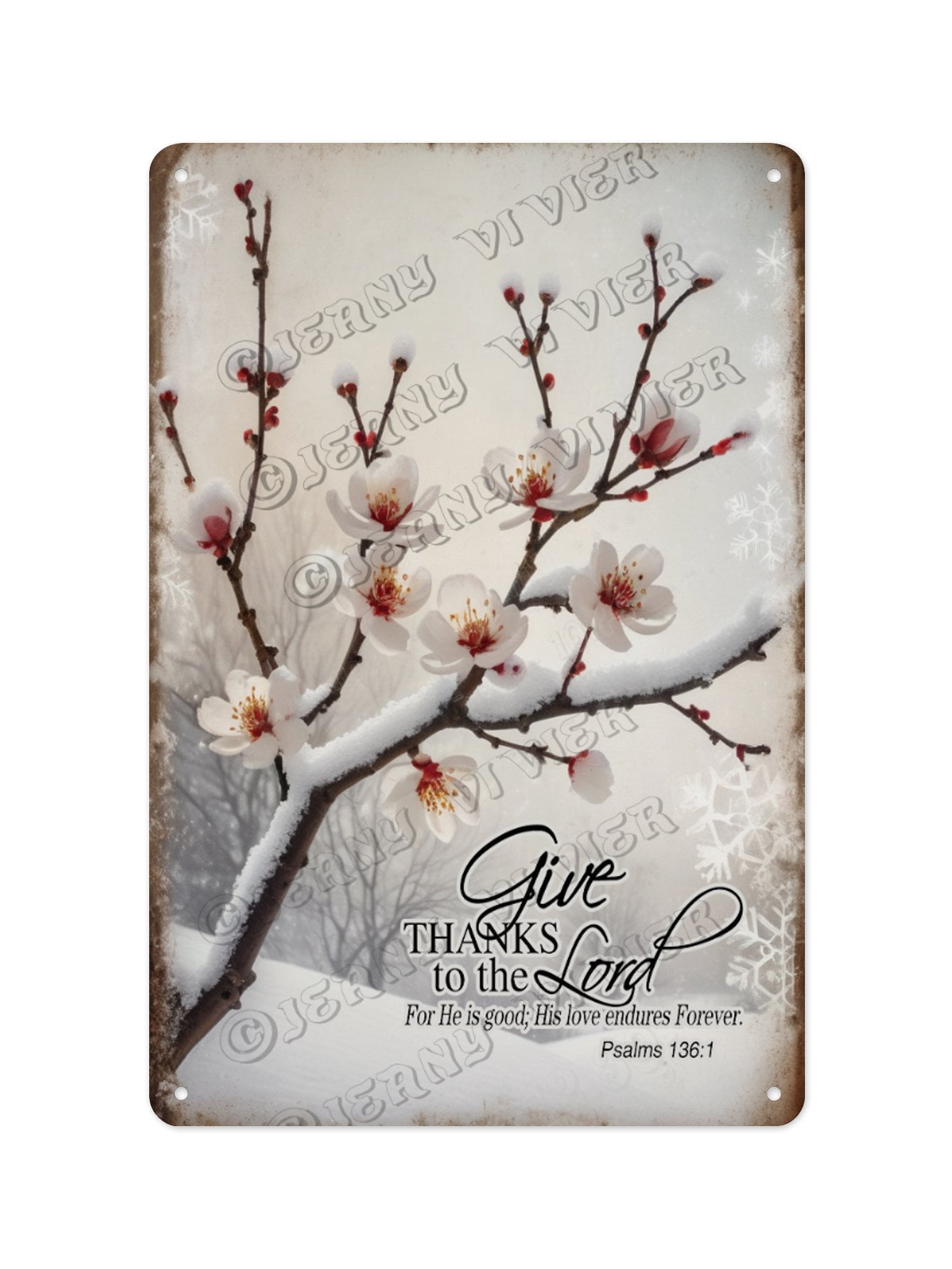 Plum Blossom Aluminum Sign, 8x12 Inches, Spring-Inspired Wall Art for ...