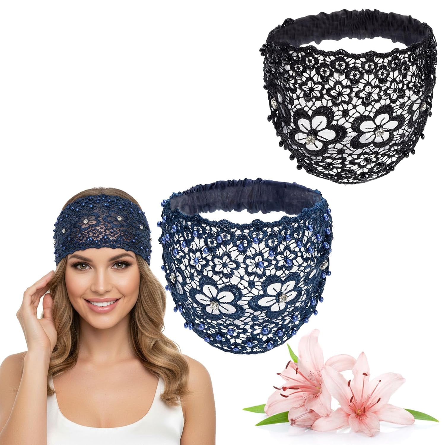 Plum Blossom Hollow Beaded Wide Headband - 2026 New Elegant Plum ...