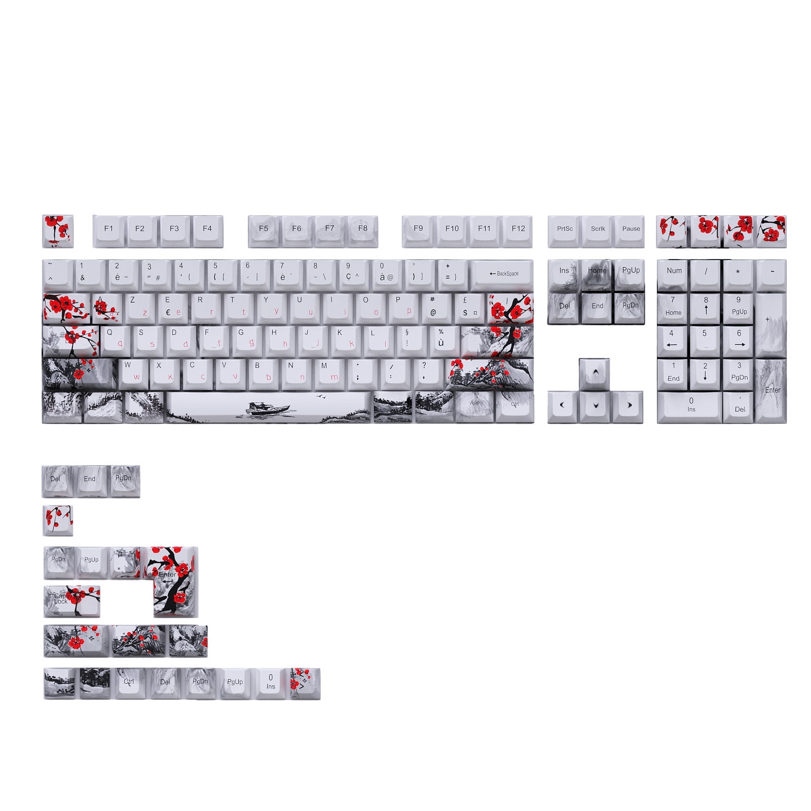 Plum Blossom Keycaps Sublimations Mechanical Keyboards Keycap 128Keys ...