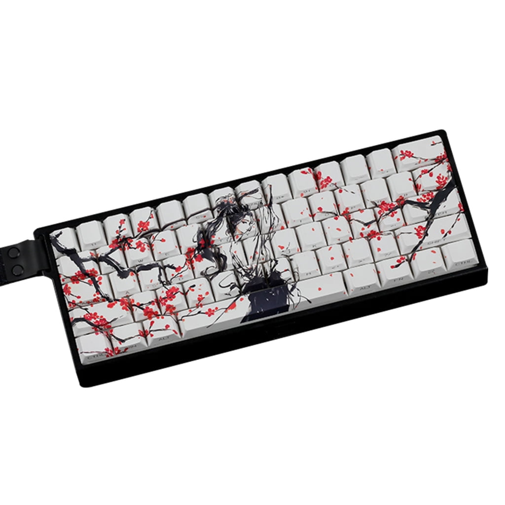 Plum Blossom PBT Side Print Keycap For 61/64/68 ANSI ISOs Mechanical ...