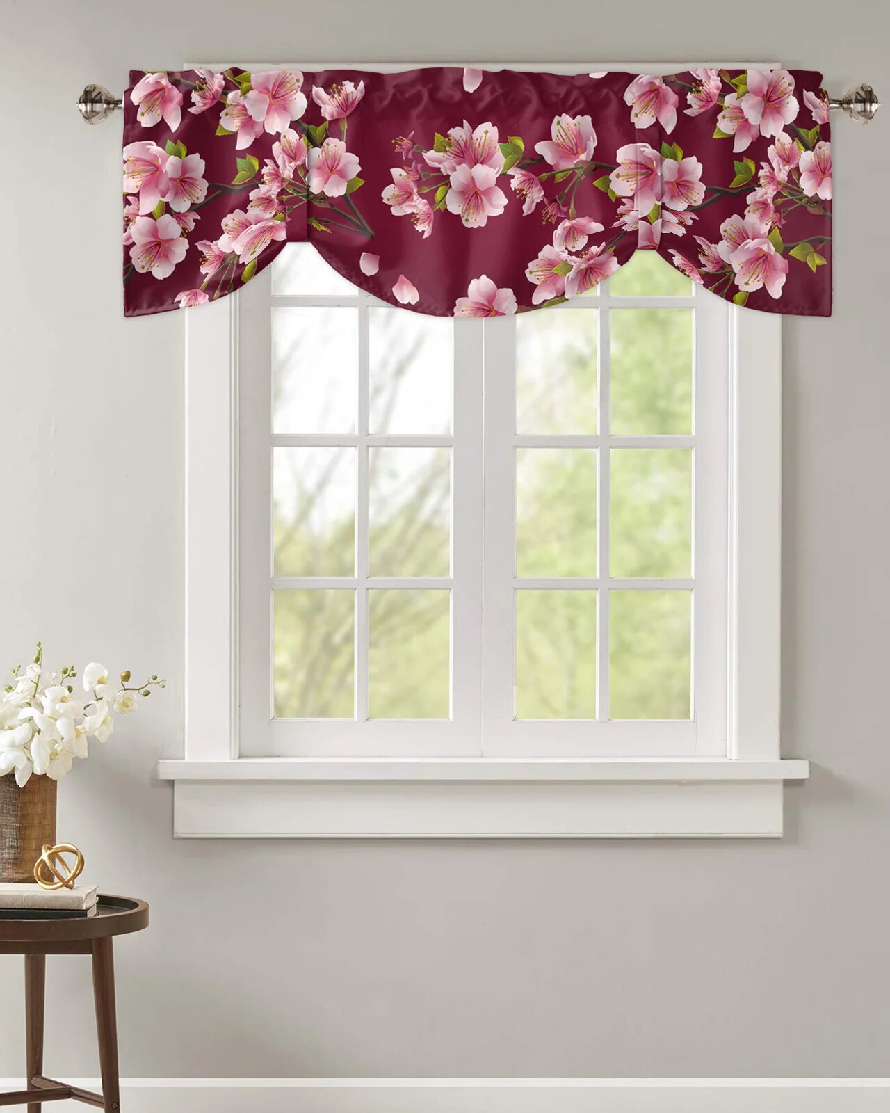 Plum Blossom Petal Branch Flowers Window Curtain Bedroom Roman Curtain ...