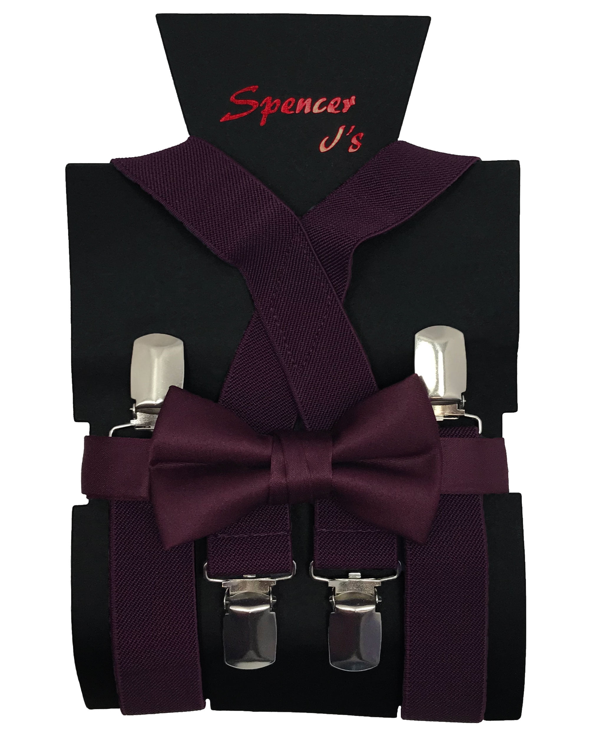 Plum Boys Suspenders and Bow Tie Set 1 inch X Back - Walmart.com