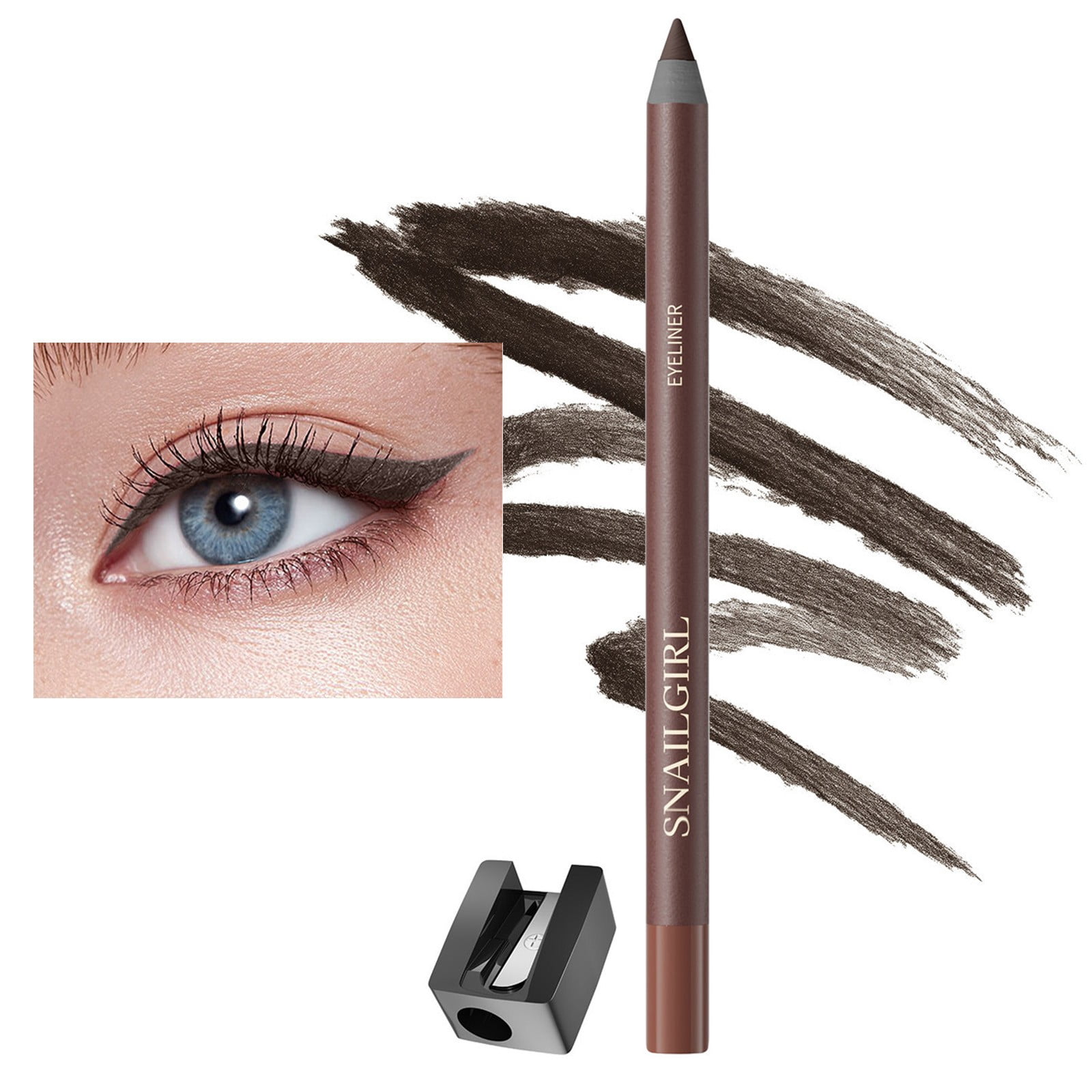 Plum Brown Eyeliner Pencil for Mature Eyes - Waterproof Smudge-Proof ...