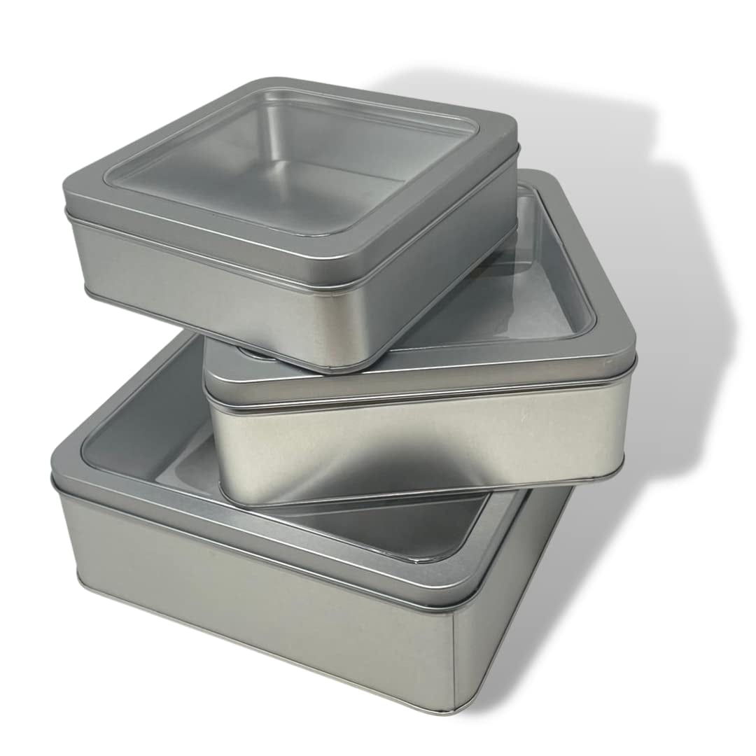 Plum Designs 3 Metal Cookie Tins With Lids | Set of 3 Nested Metal ...