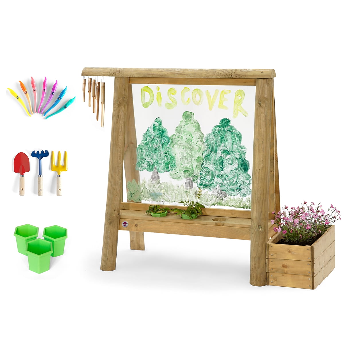 Plum Discovery Art Easel for Kids- Outdoor Wooden Painting Easels with ...