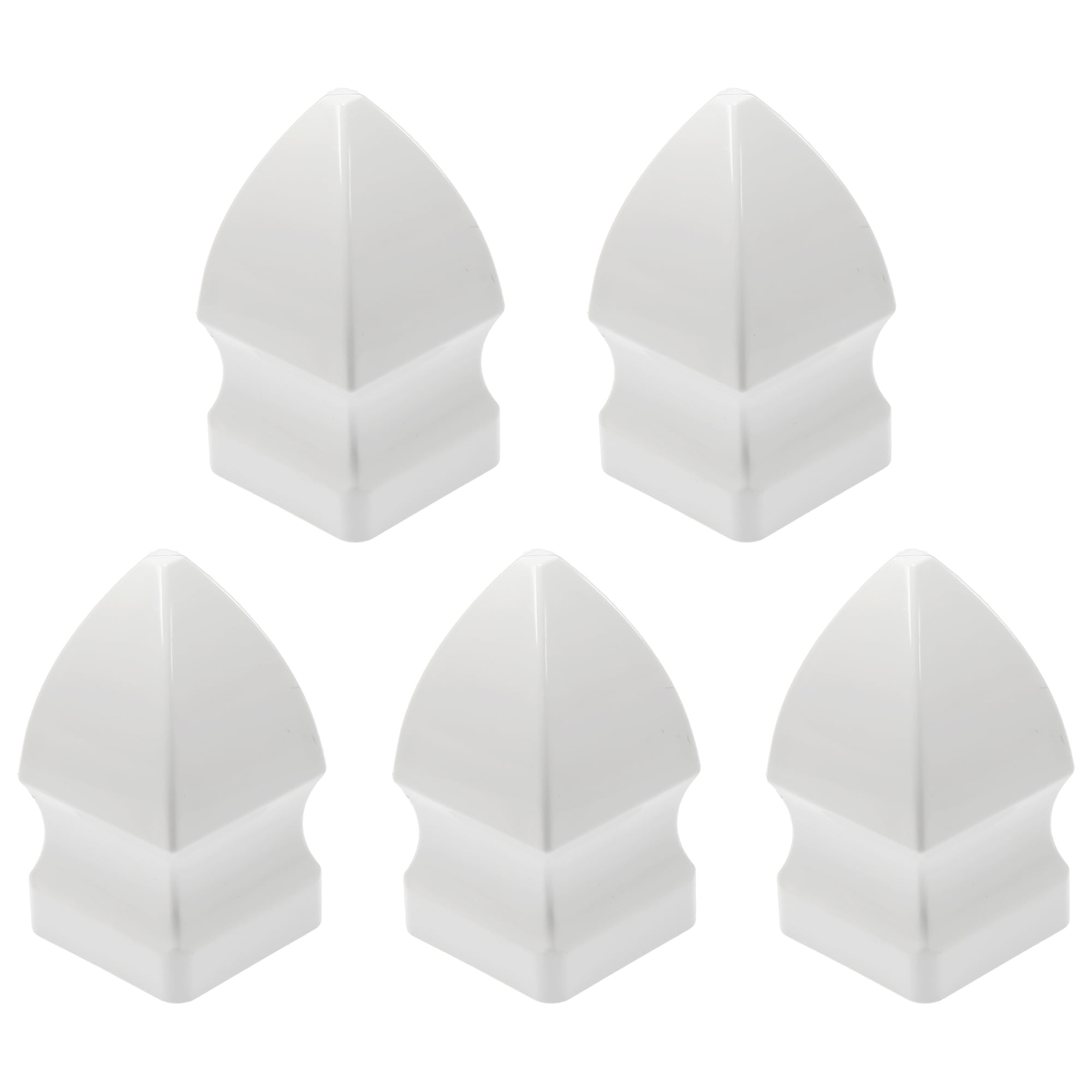 Plum Fittings 1 1/2" x 1 1/2" Gothic Vinyl Picket Fence Caps | Pack of 5 | White - Walmart.com