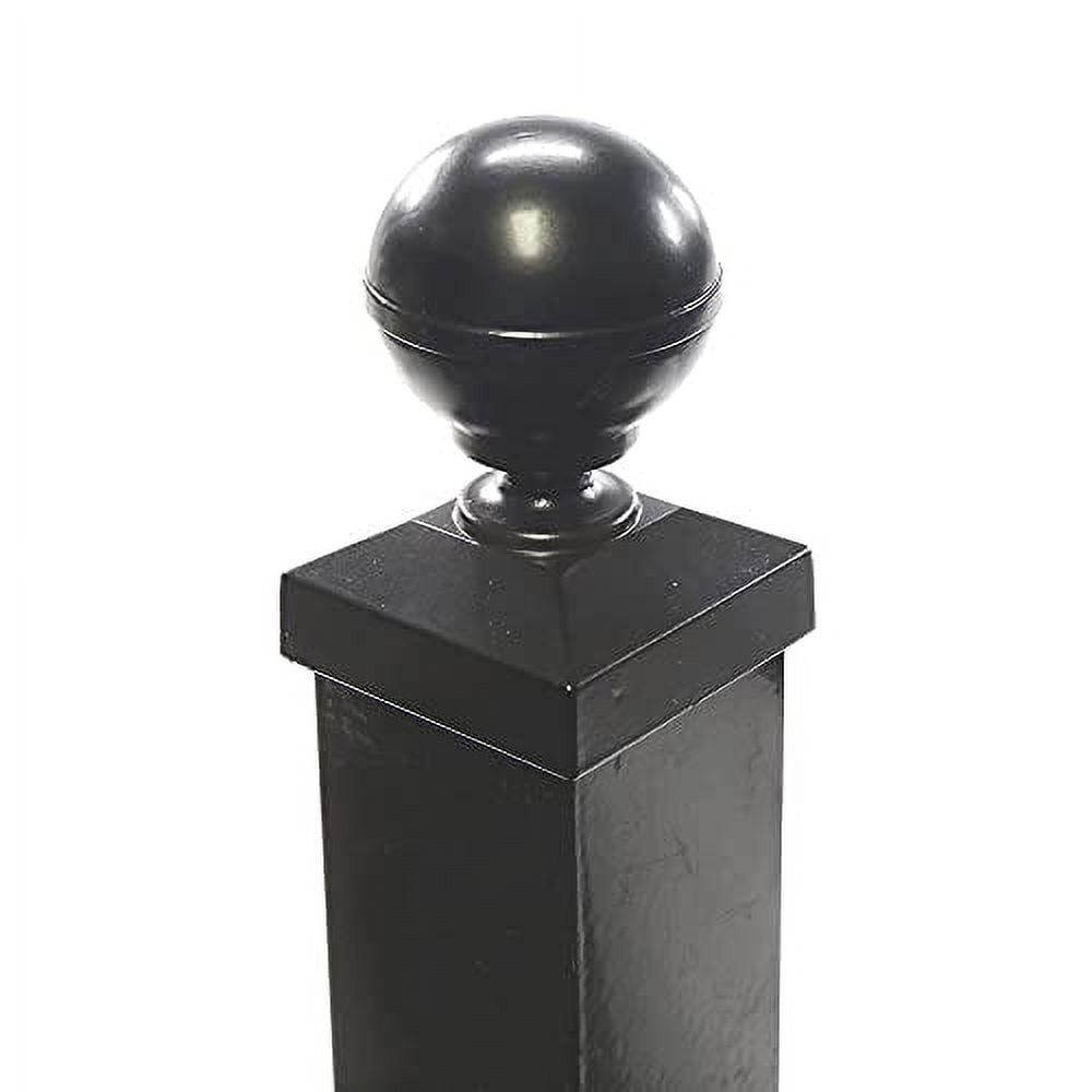 Plum Fittings 2" x 2" Square Black Aluminum Ball Post Cap for Aluminum ...