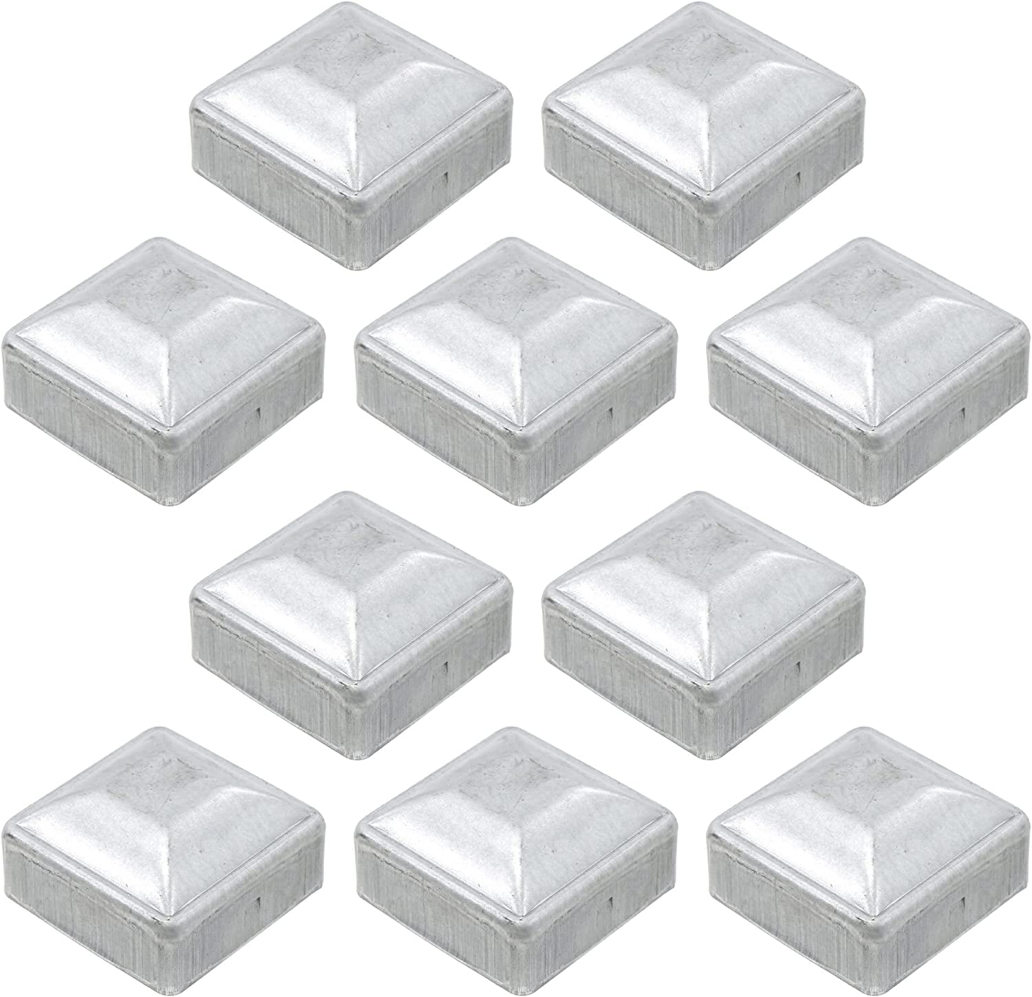 Plum Fittings 2" x 2" Square Pressed Steel Dome Caps Galvanized Steel ...