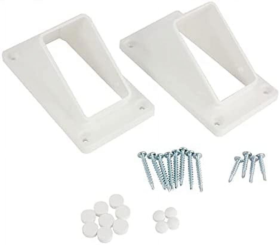 Deck Railing Hardware Eclipse 2" X 3.5" White Vinyl Rail Bracket Kit ...