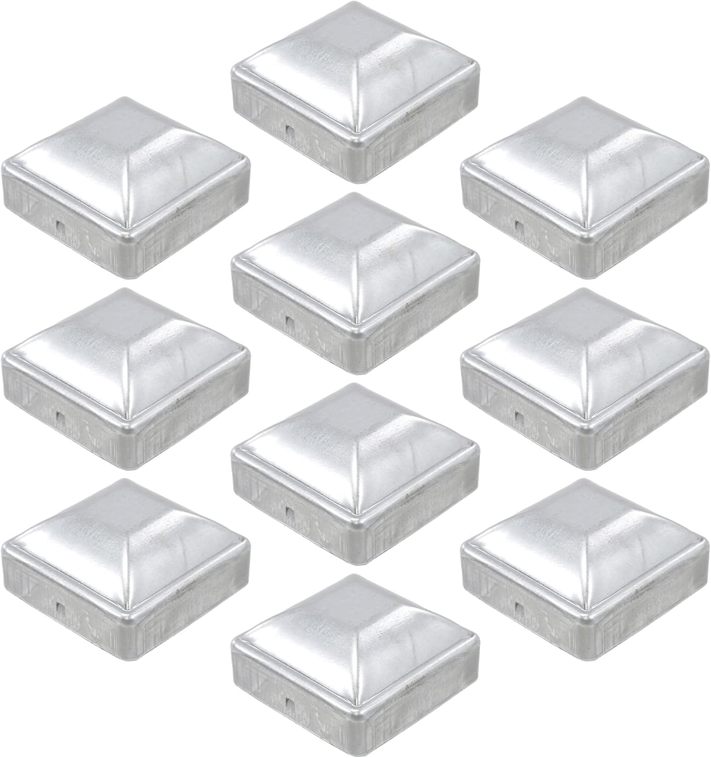 Plum Fittings 3" x 3" Square Pressed Steel Dome Caps Galvanized Steel ...