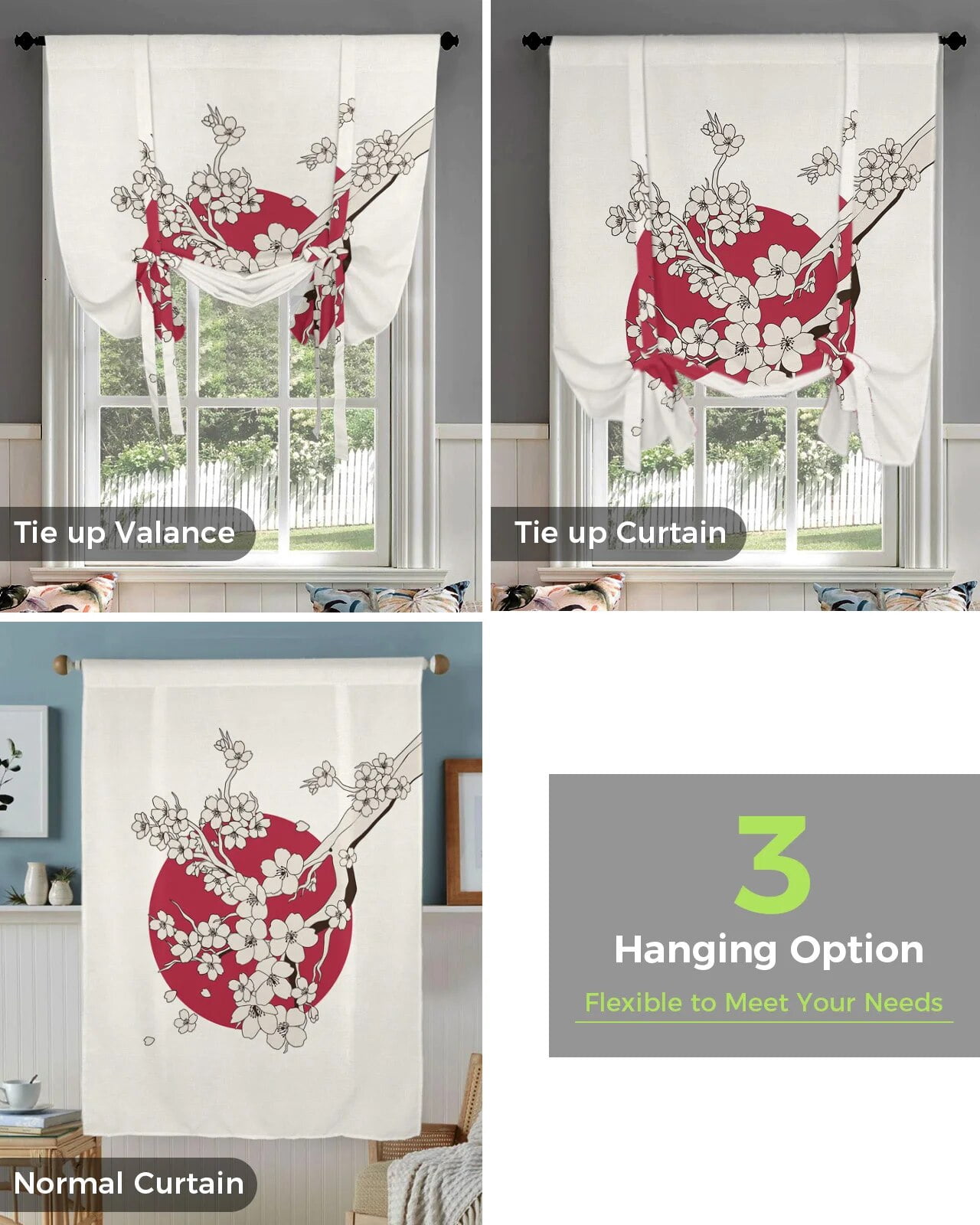 Plum Flower Pink Butterfly Chinese Style Window Curtain for Living Room ...