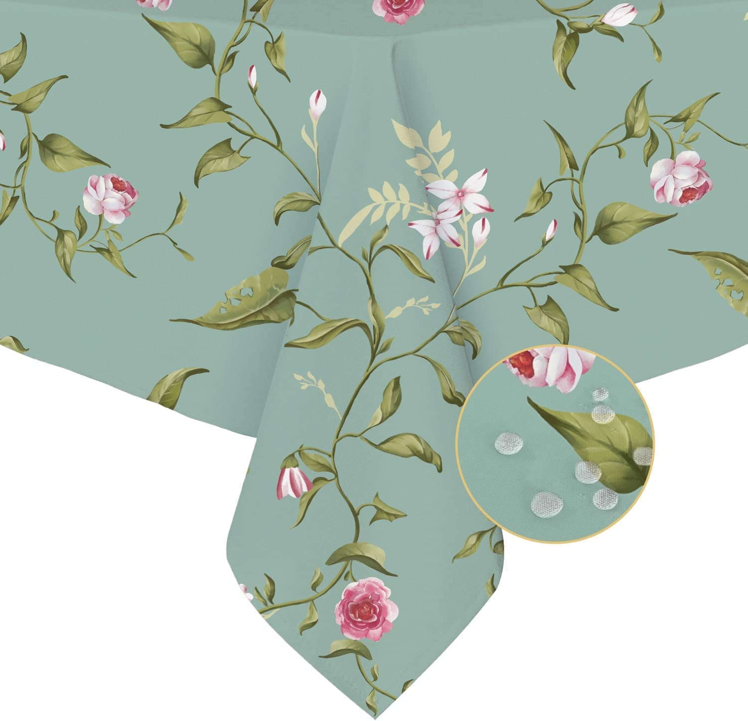 Plum Flower Print Tablecloth, Waterproof, Wrinkle-Free, Durable, 60x84 ...