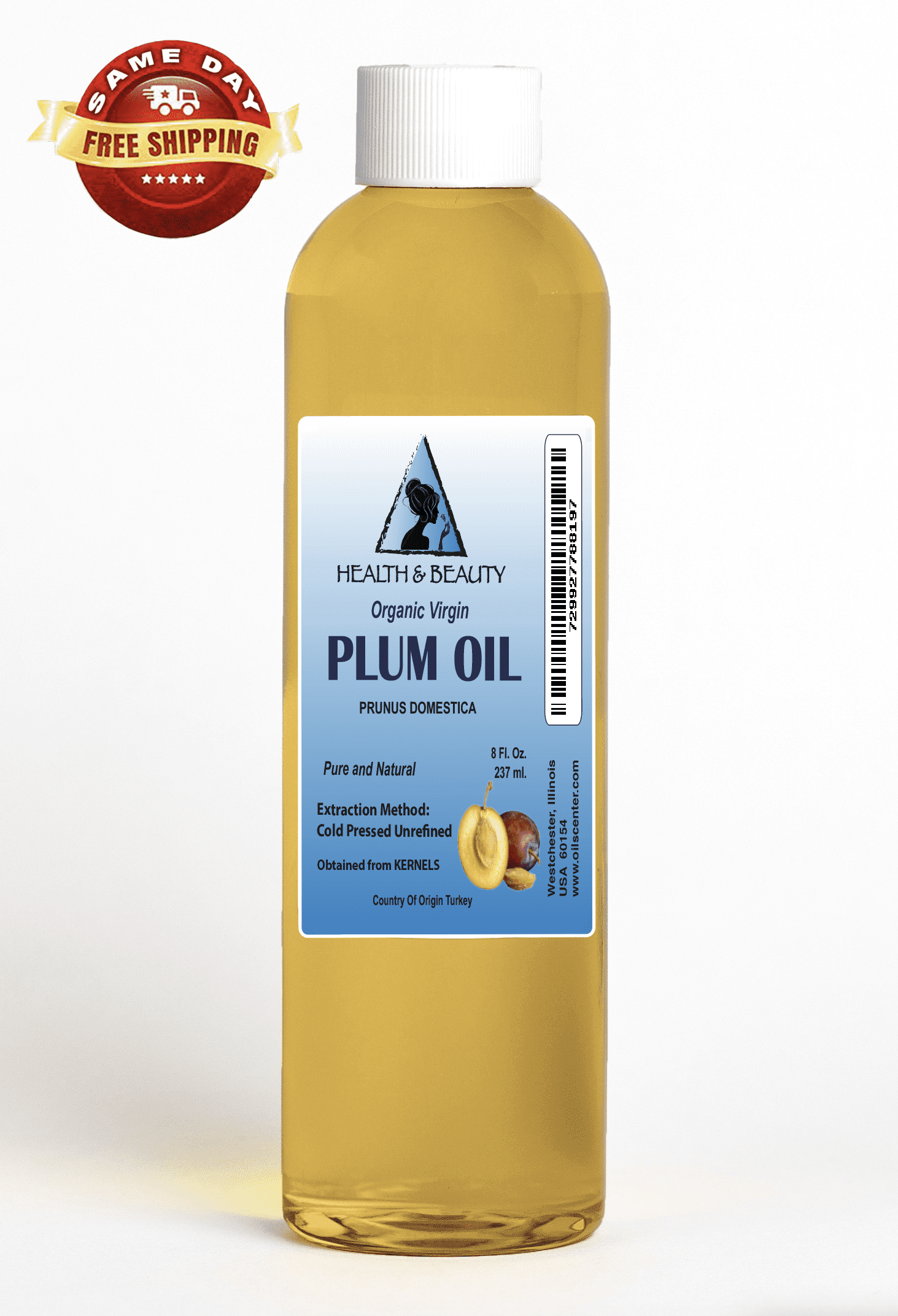 Plum Kernel Oil Unrefined Organic Virgin Natural 100% Pure 8 oz ...