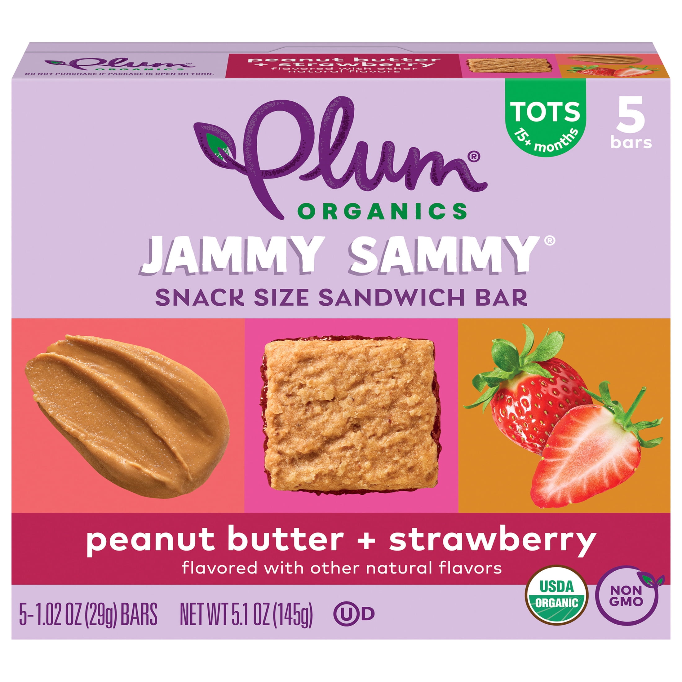 Plum Organics® Jammy Sammy® Snack Size Sandwich Bar Peanut Butter ...