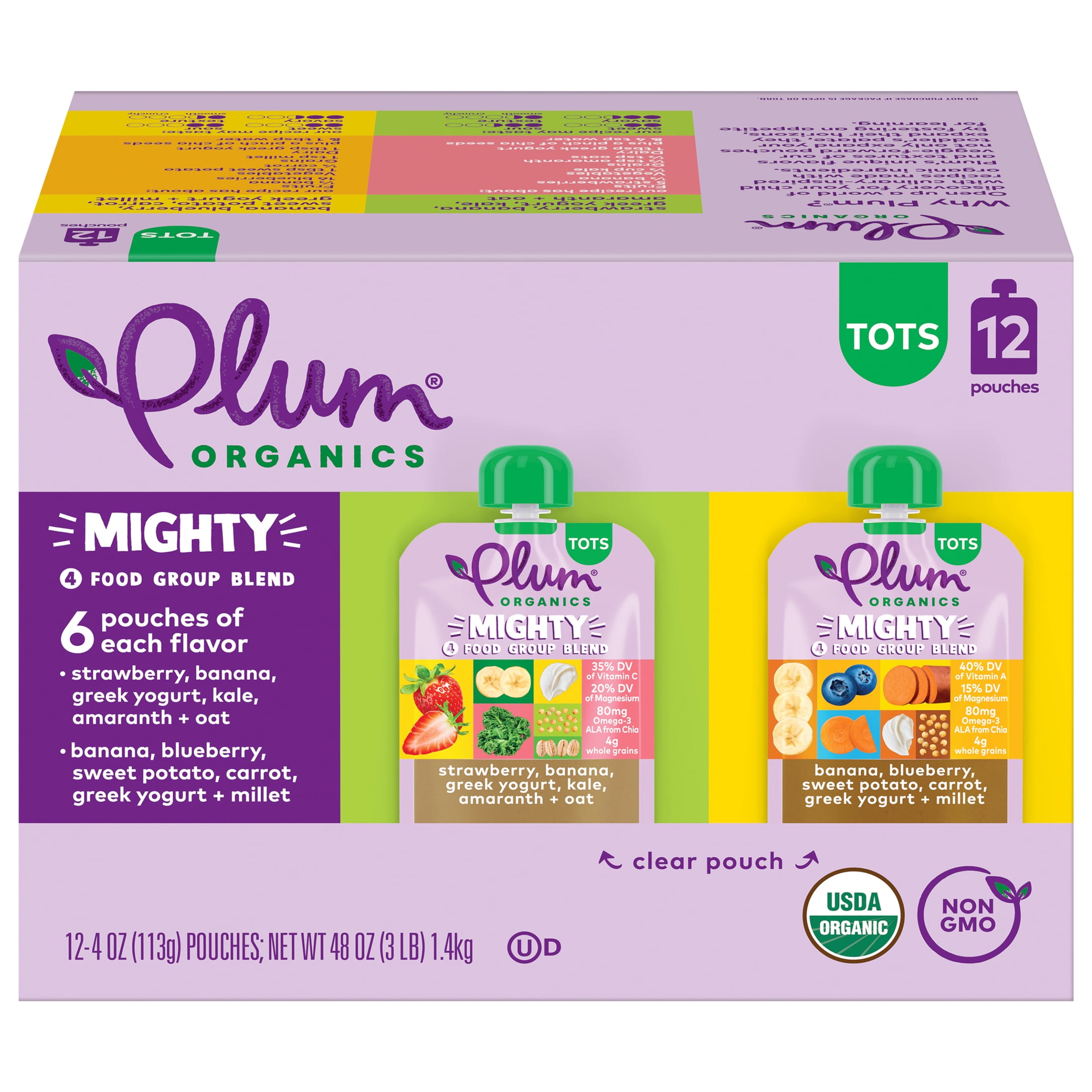 Plum Organics® Mighty 4 Food Group Blend Strawberry/Banana & Banana ...