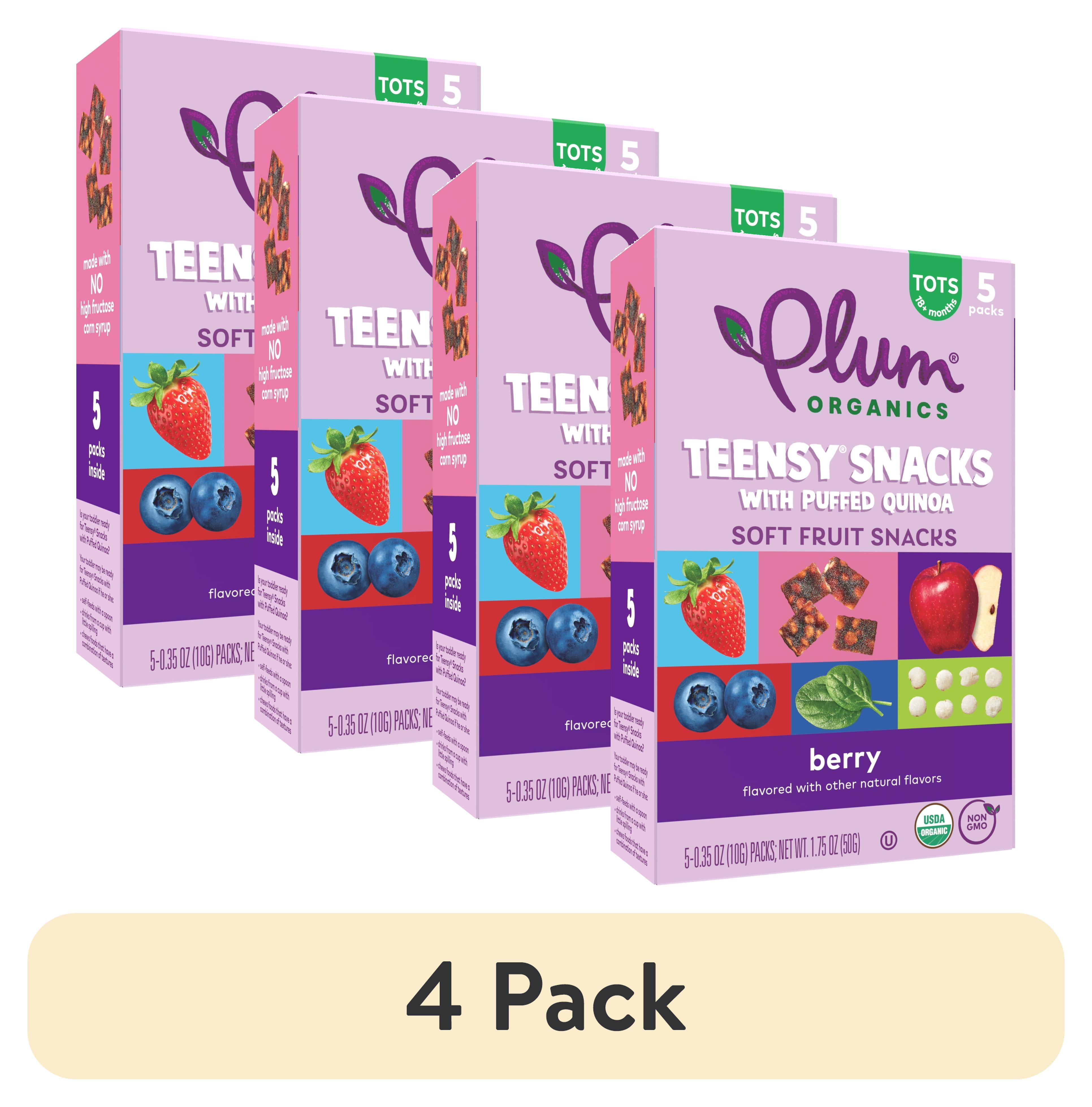 (4 pack) Plum Organics Teensy Snacks Soft Fruit Snacks, Berry with ...