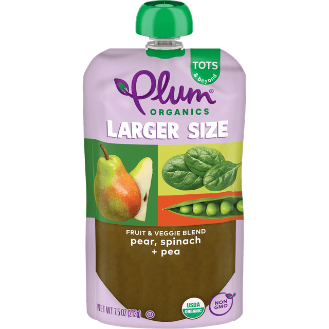 Plum Organics Tots & Beyond Organic Toddler Food, Pear, Spinach, and ...