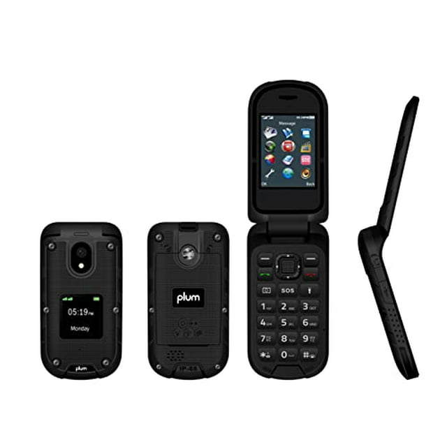 Plum RAM Plus 4G Volte Unlocked Rugged Flip Phone AT&T T-Mobile – Black ...