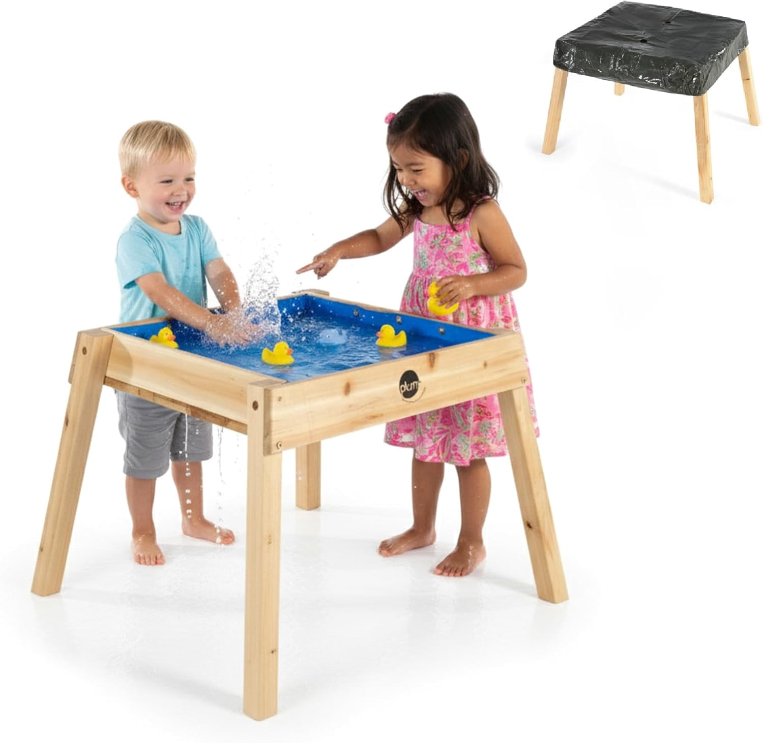 Plum® Wooden Sand and Water Table with Cover - Toddler Sensory Toys ...