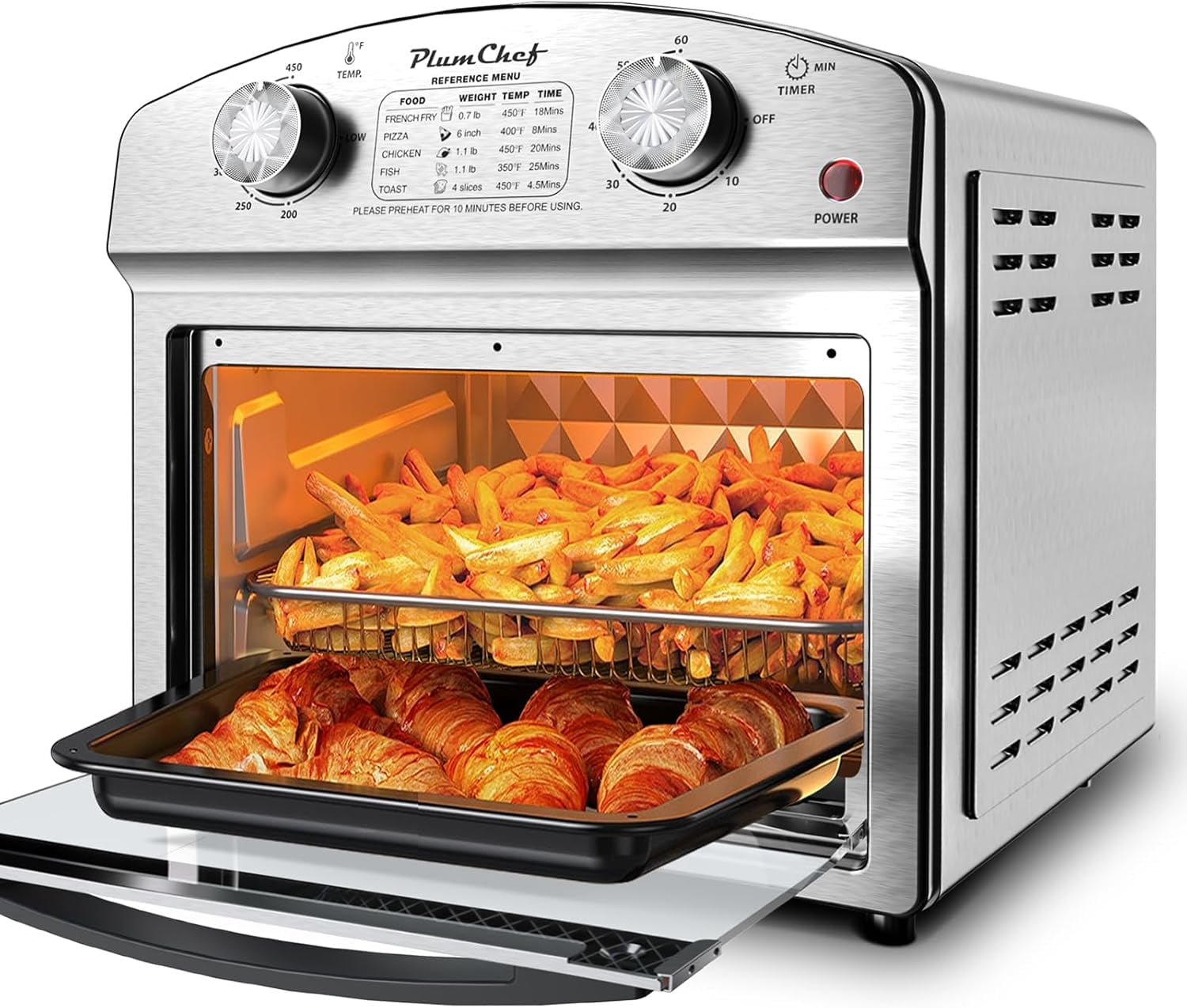 PlumChef 13 Quart 4 Slices Air Fryer Convection Toaster Oven with ...